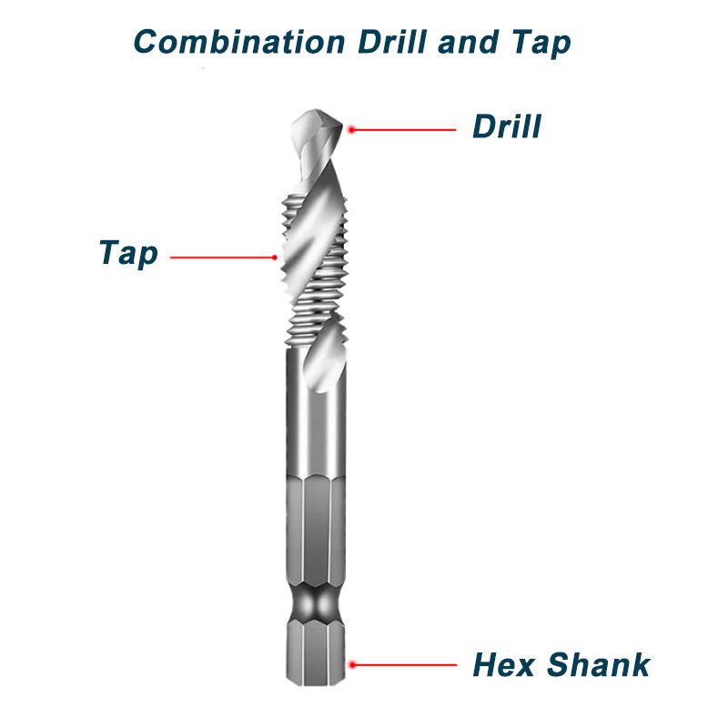 6Pcs long machine taps Composite/combination screw thread tap & die ...
