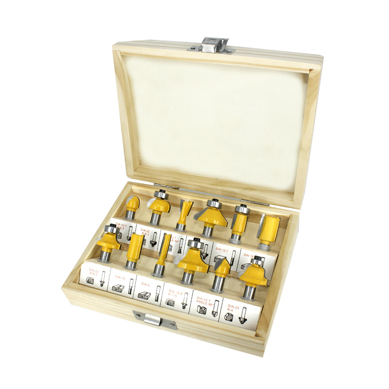 China Cheap 12PCS 6mm Shank Wood Router Bit Set with Wood Case Router ...